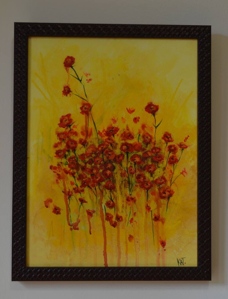 Poppies Dancing in the Sun Painting by Kat Warren | Saatchi Art