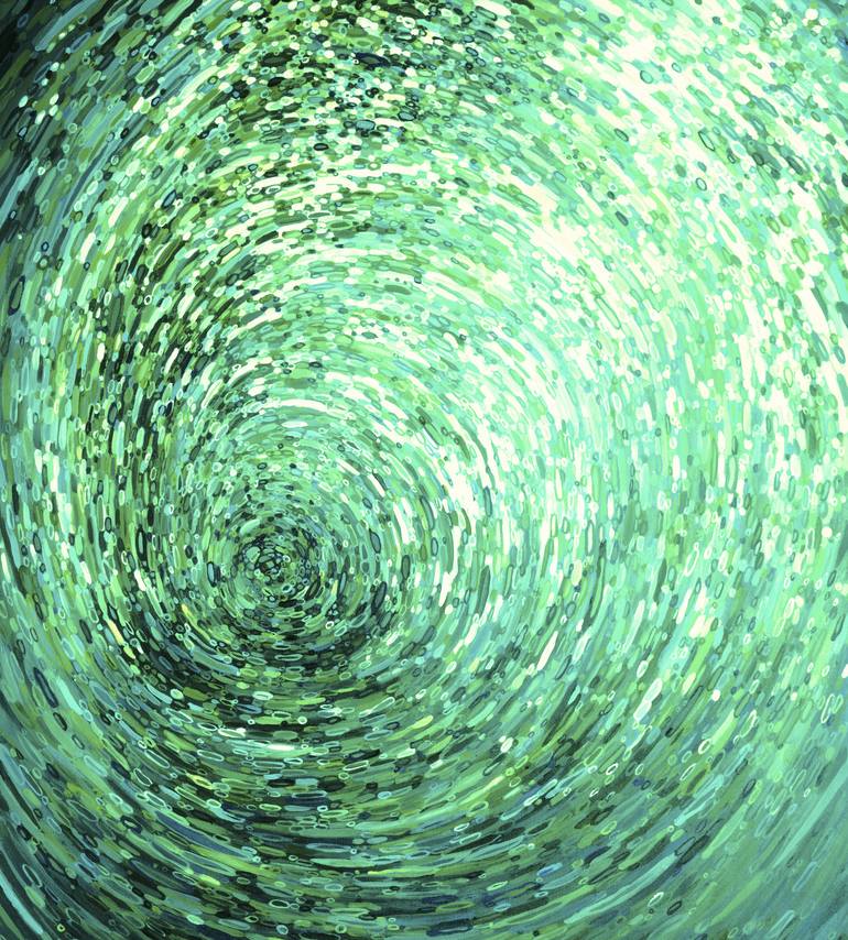 Under A Green Crescent Wave Painting by Margaret Juul | Saatchi Art