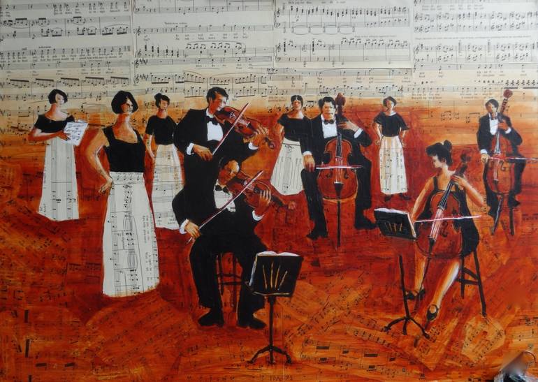 Rehearsing on Stage Collage by Martha Markowsky | Saatchi Art