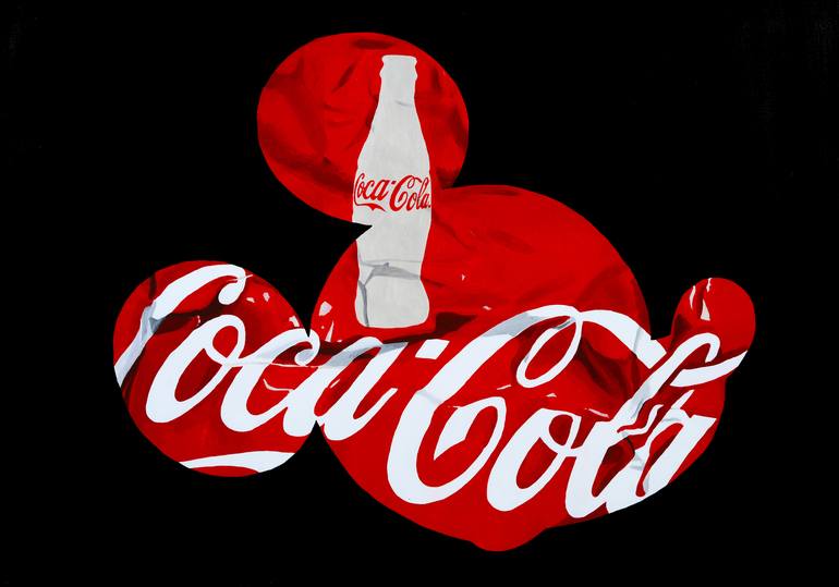 MICKEY MOUSE COKE HEAD Painting by Claude Charlier | Saatchi Art