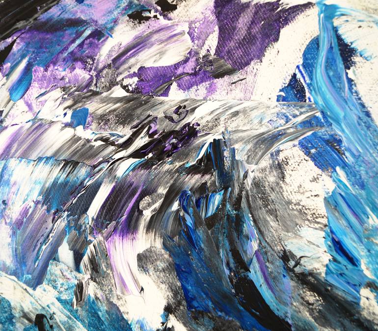 Violet And Blue Abstraction L 1 Painting by Peter Nottrott | Saatchi Art