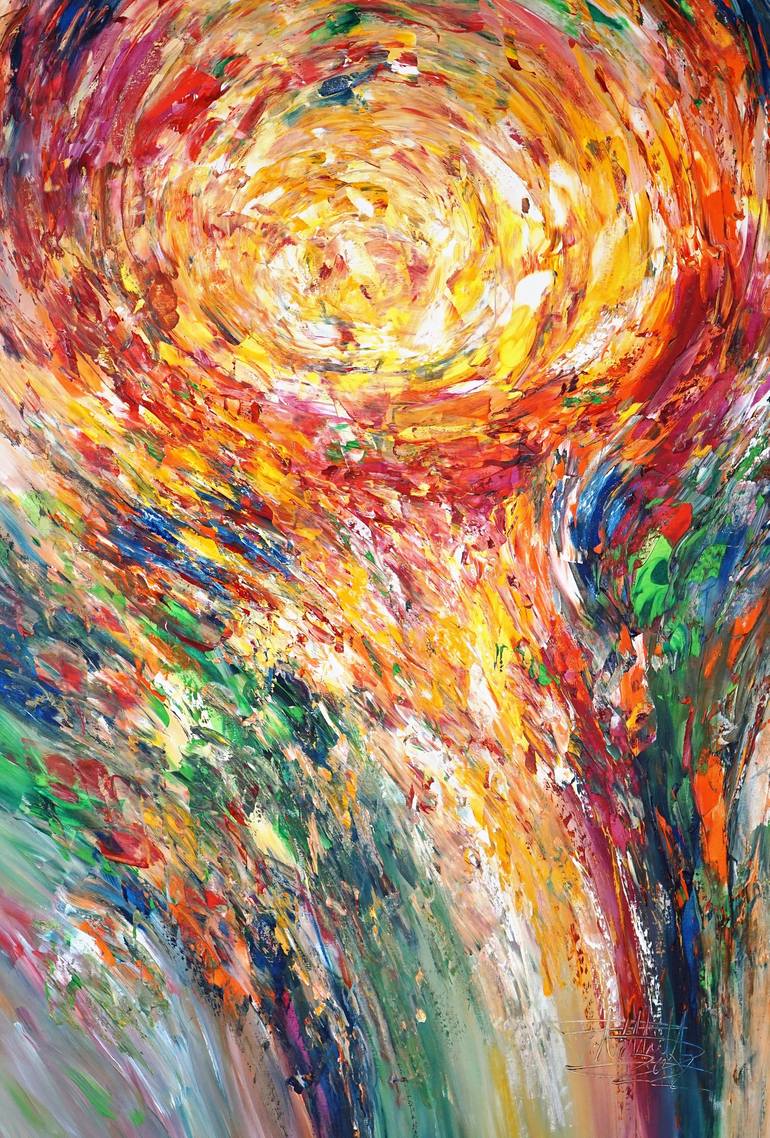 Positive Red Energy XL 2 Painting by Peter Nottrott | Saatchi Art