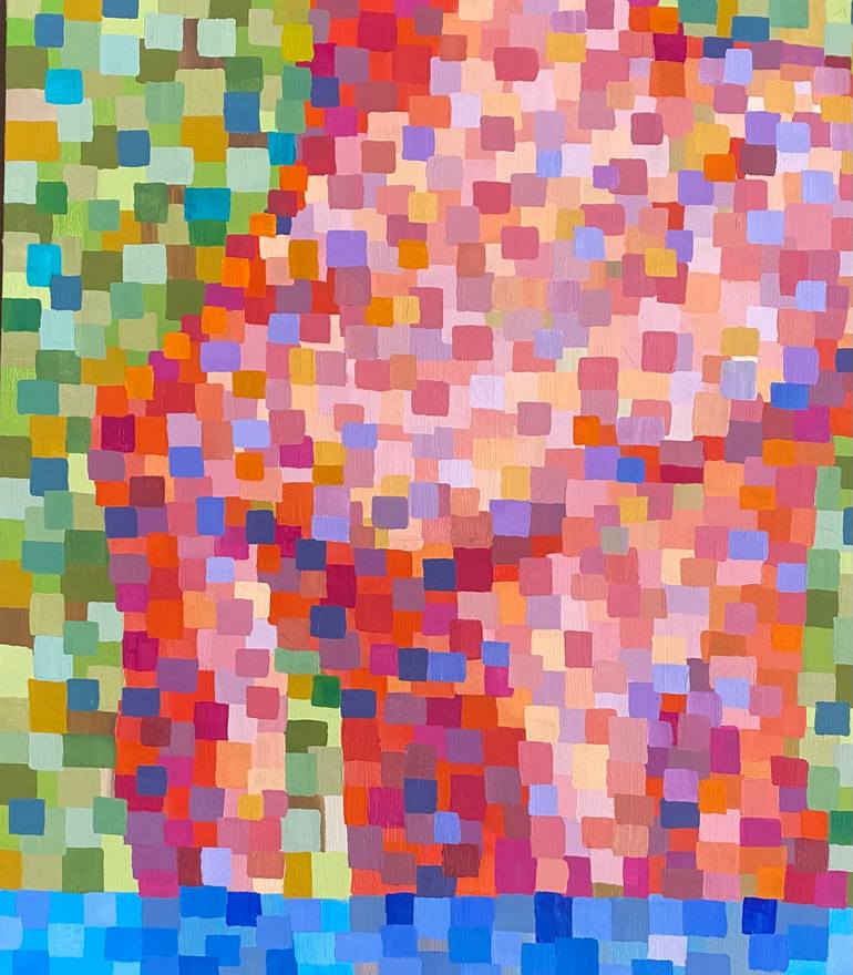 Stacked Aqua Ken Painting by Derek Matteucci | Saatchi Art