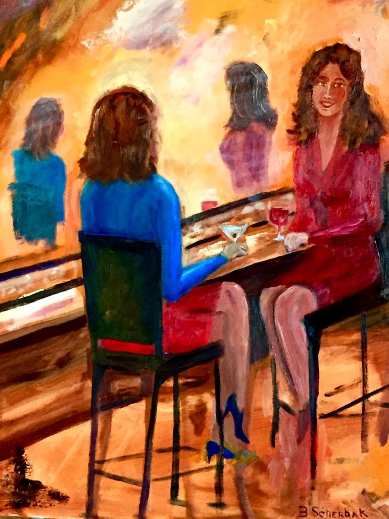 Girls Night Out Painting by Bill Scherbak | Saatchi Art