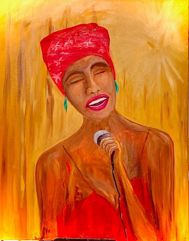 Jazz Singer Painting by Bill Scherbak | Saatchi Art