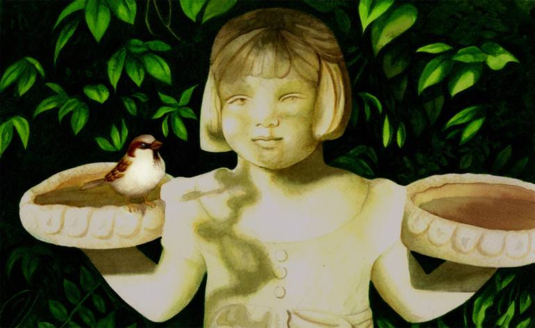 Fountain Girl Drawing by Macarena Vejar | Saatchi Art