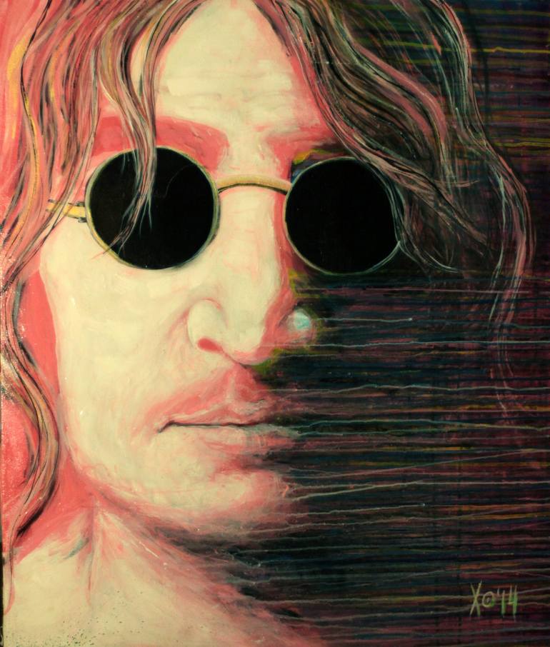 Lennon in pink Painting by Christopher Paddock | Saatchi Art
