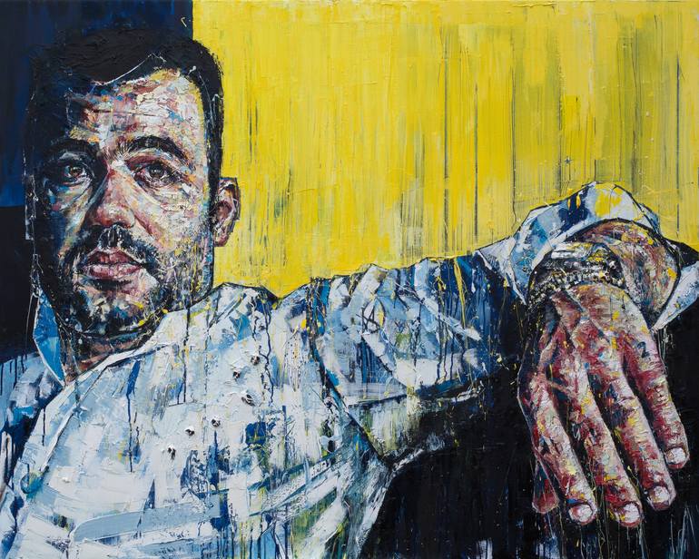 Midnight at the place with the yellow curtain Painting by Alexandre ...