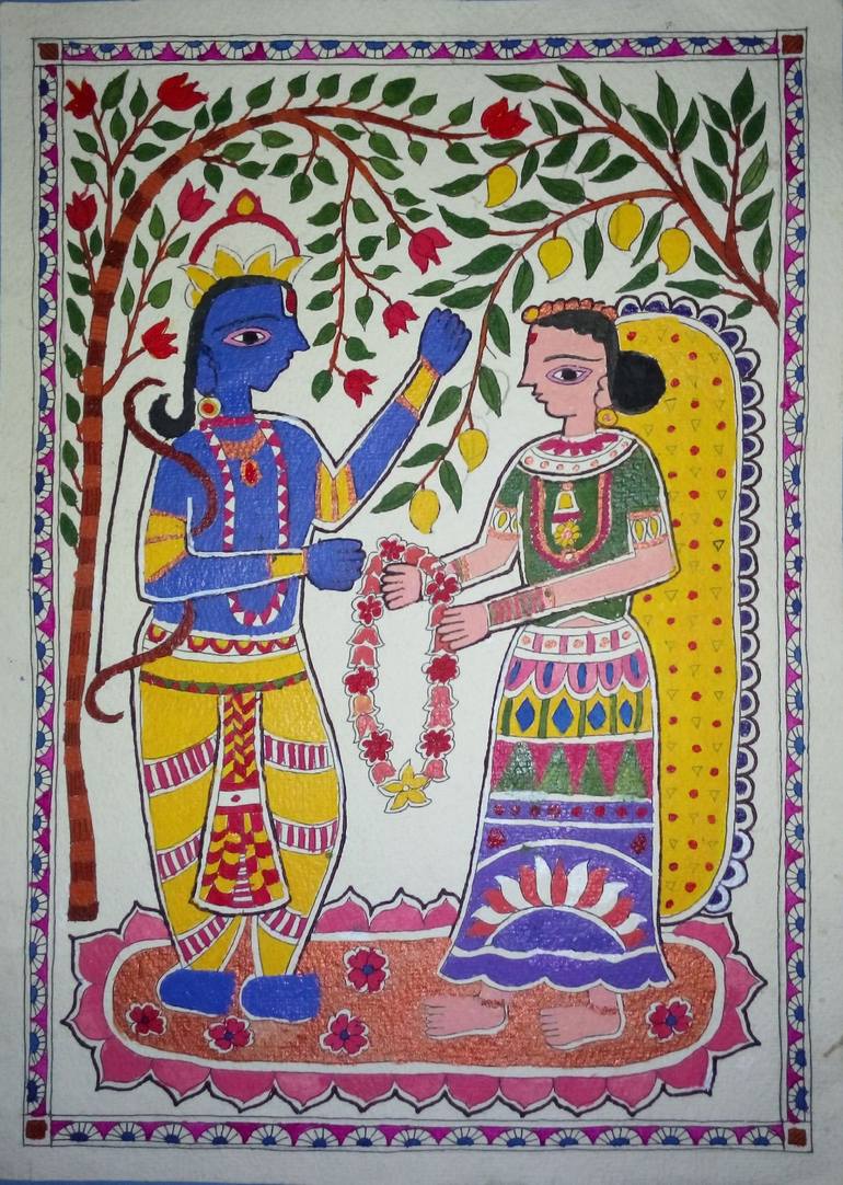 Sri Ram - SitaJi Painting by Sameer Gokhale | Saatchi Art