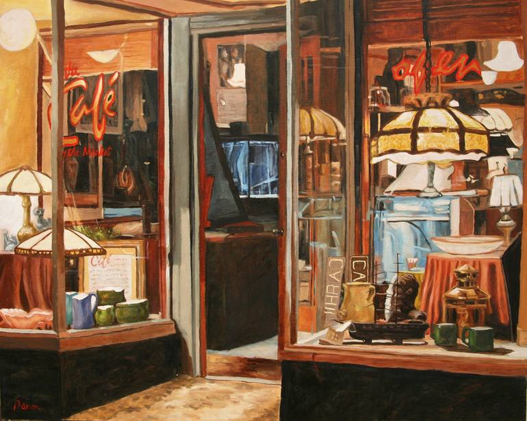 Evening Cafe Painting by Bruno Baran | Saatchi Art