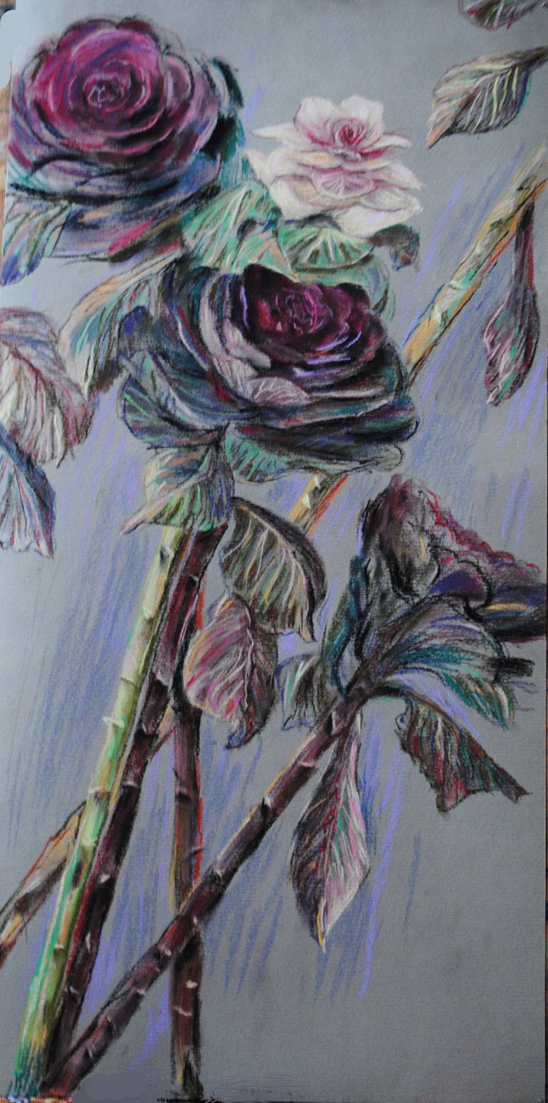 Japanese rose Painting by Artem Antanos | Saatchi Art