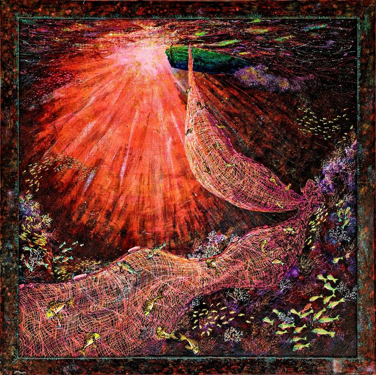 Net spectre-Red Painting by Stjepko Mamic | Saatchi Art