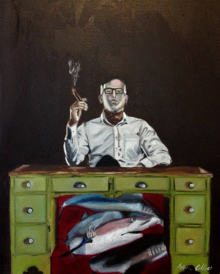The Business Sharks Painting by Adam Collier | Saatchi Art