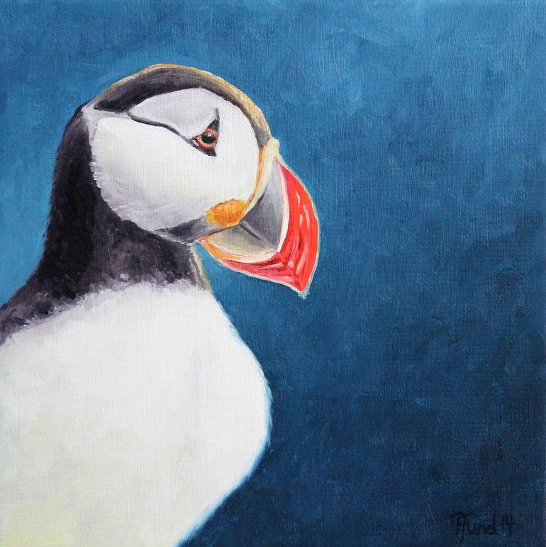 Puffin Painting by Alexander Fund | Saatchi Art
