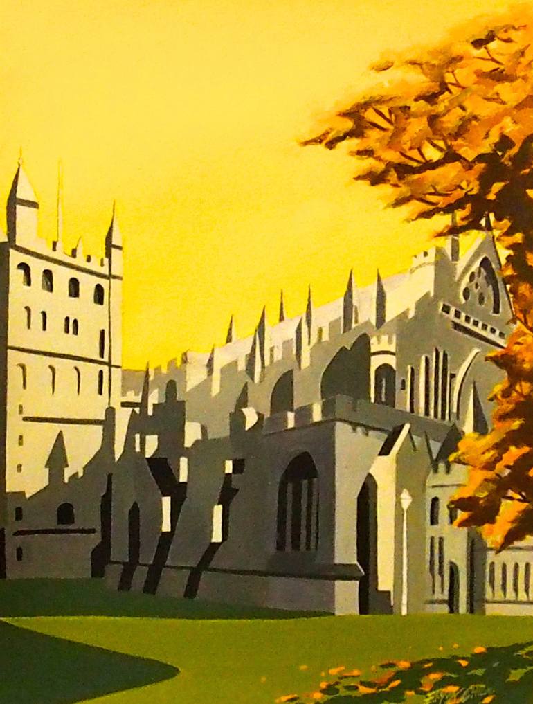 Art Deco Exeter Cathedral Painting by Emma Childs | Saatchi Art