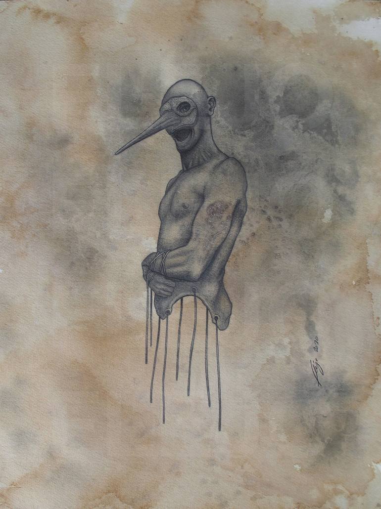 The purgatory of passions - Act I Drawing by Frédéric Fléjo | Saatchi Art