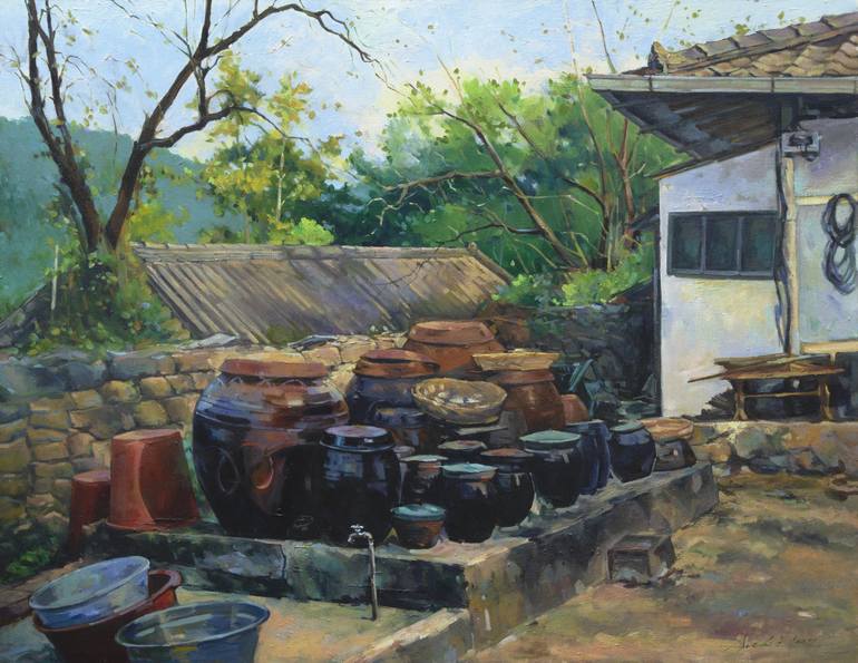 Happiness in the garden Painting by Sook-hee Lee | Saatchi Art
