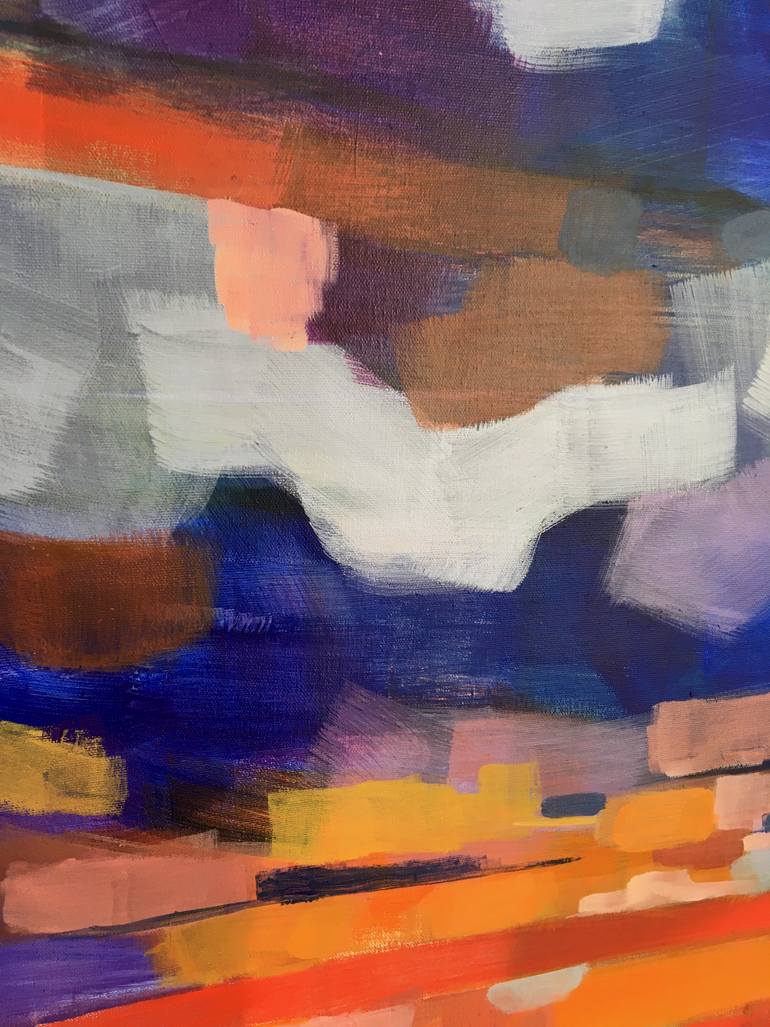Vermilion Beams Painting by Alissa Kim Tjen | Saatchi Art