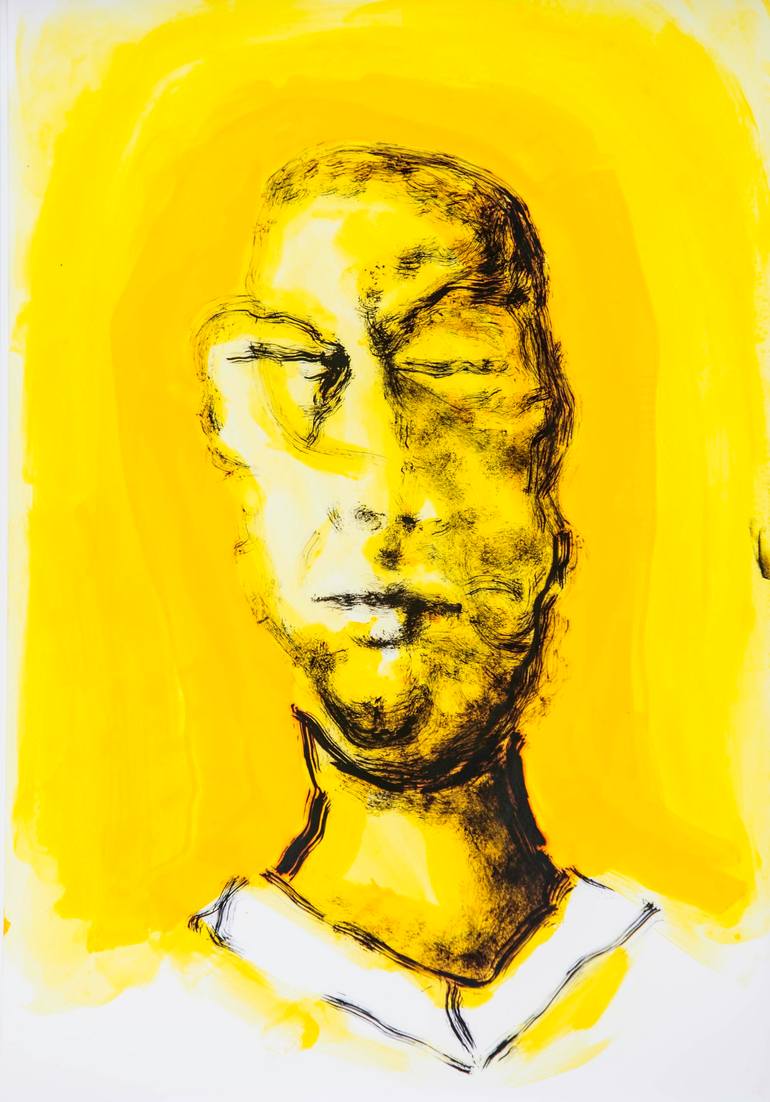 Yellow Face Drawing by Alwin Kuchler | Saatchi Art