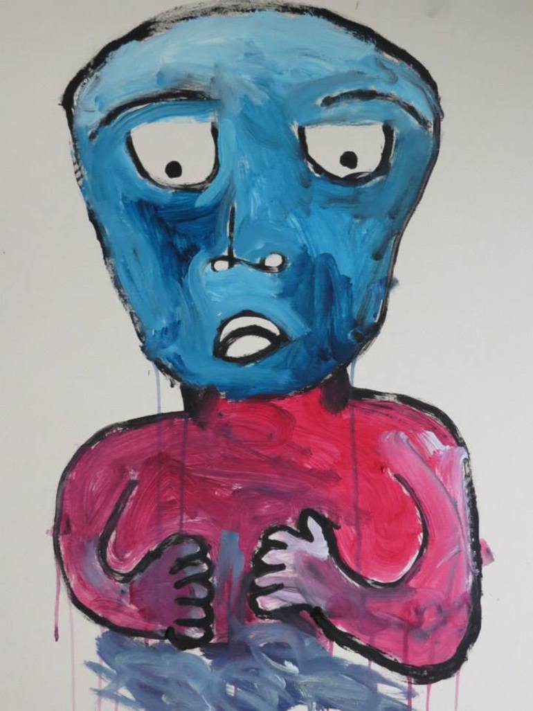 Blue Man Painting by Mickaël Berdugo | Saatchi Art