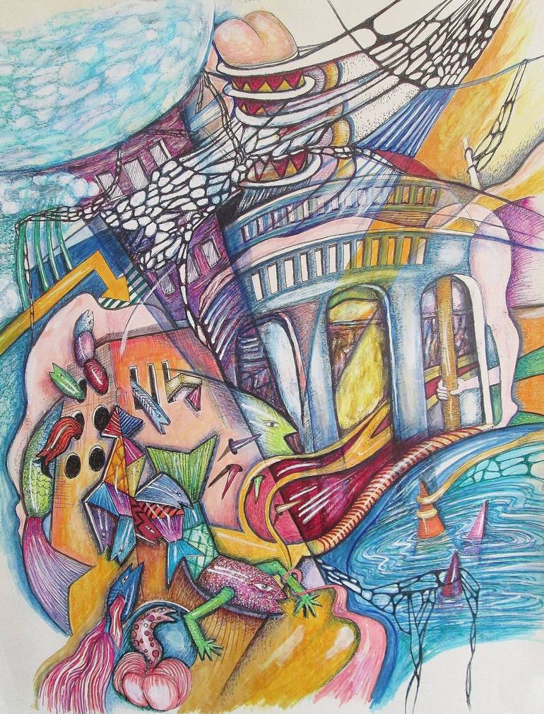 Oceanic Ruins Painting by Elaine Vileria | Saatchi Art