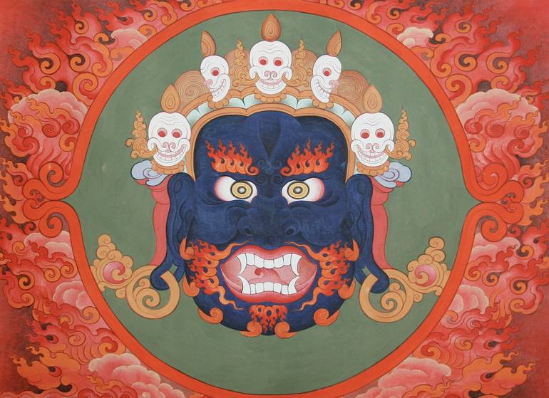 Traditional Face Painting by Tenzin Dhonden | Saatchi Art