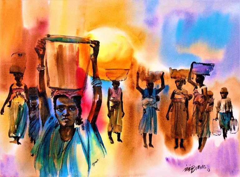 Return by Sunset Painting by INI BROWN | Saatchi Art