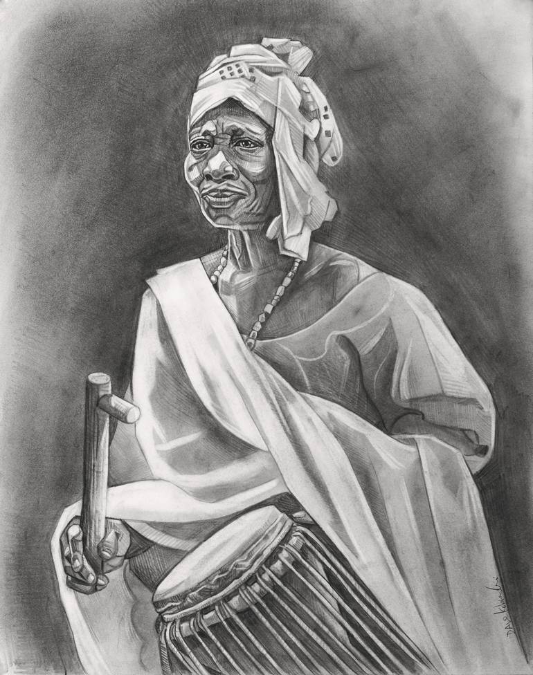 La Chanteuse - the singer Drawing by Dave Kobrenski | Saatchi Art