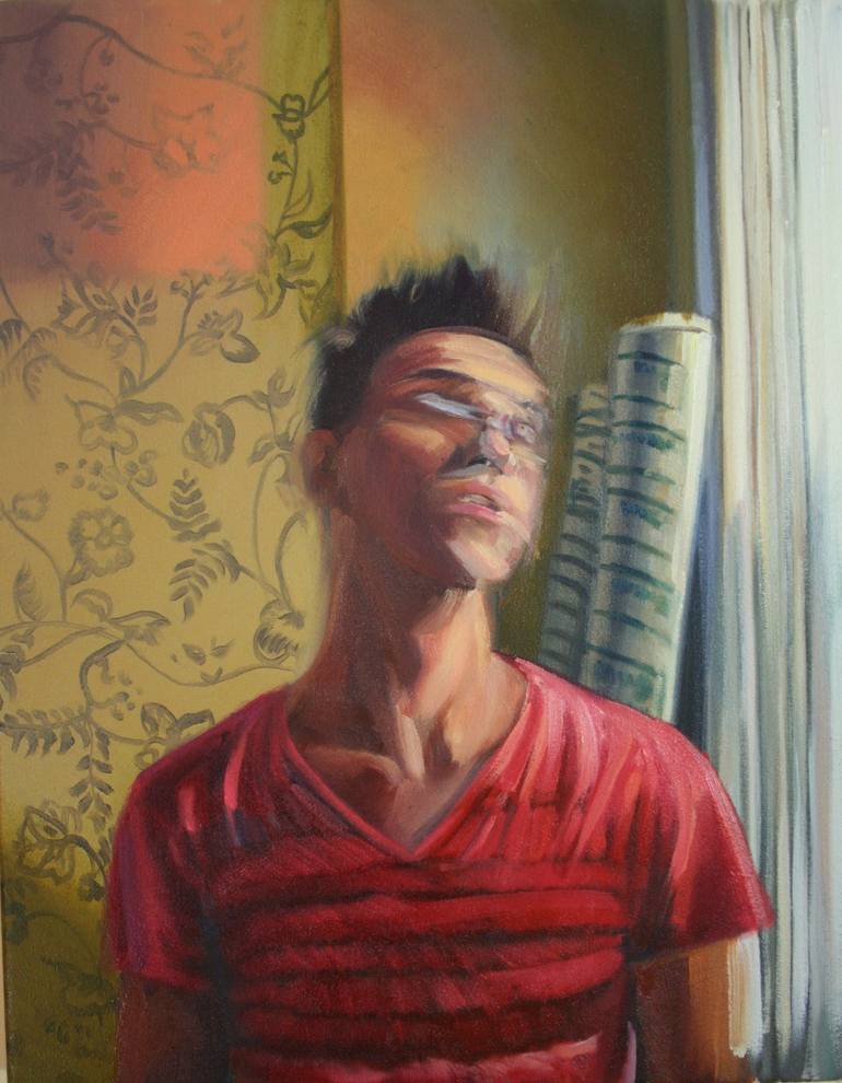 Self Portrait (falling) Painting by Derek Stefanuk | Saatchi Art