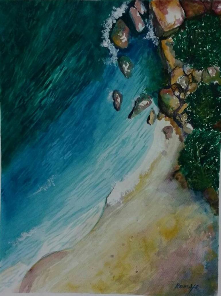 Thousand Shades of Blue Painting by Revathy Radhakrishnan | Saatchi Art ...