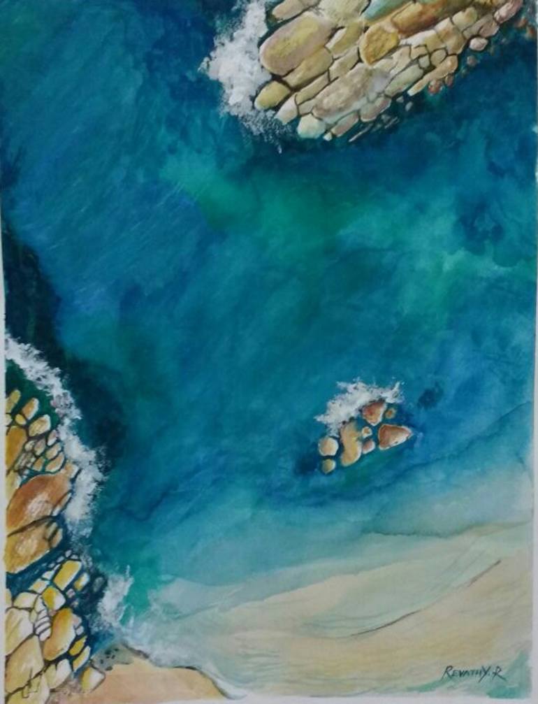 1000 Shades of Blue - 2 Painting by Revathy Radhakrishnan | Saatchi Art