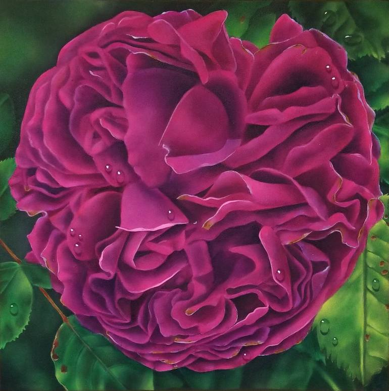 Dewy Rose Painting by Ora Sorensen | Saatchi Art