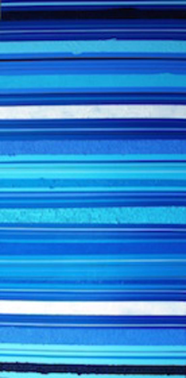 Line. Color, and Texture (Blue) Painting by Stanley Bermudez | Saatchi Art