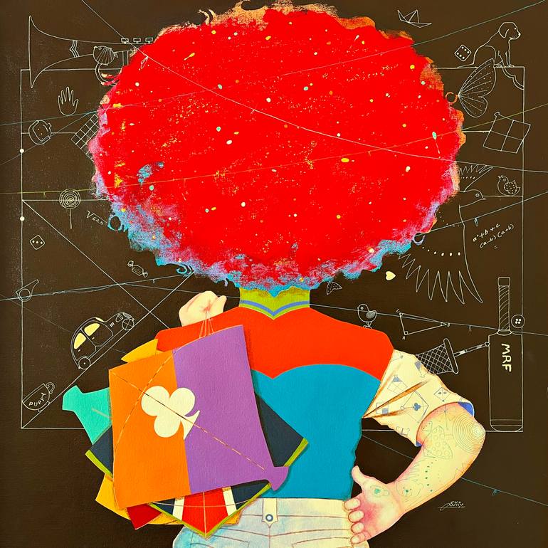 Black board memories 2 Painting by Shiv Kumar Soni | Saatchi Art