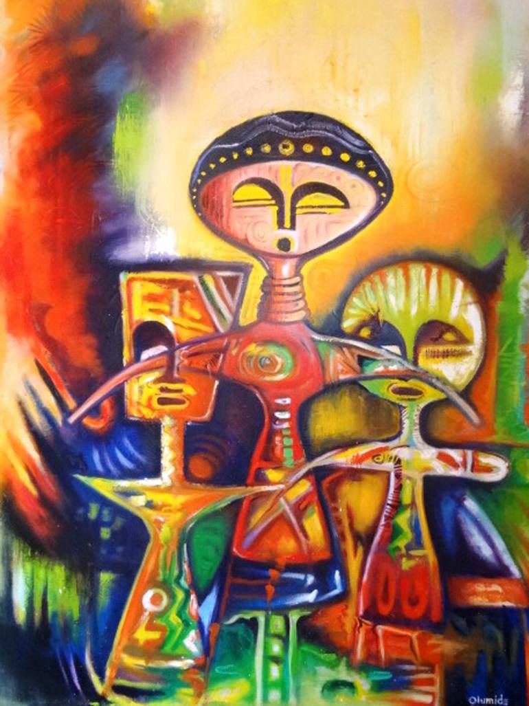 AKUABA DOLLS ( sacred and secret thing) Painting by OLUMIDE EGUNLAE ...