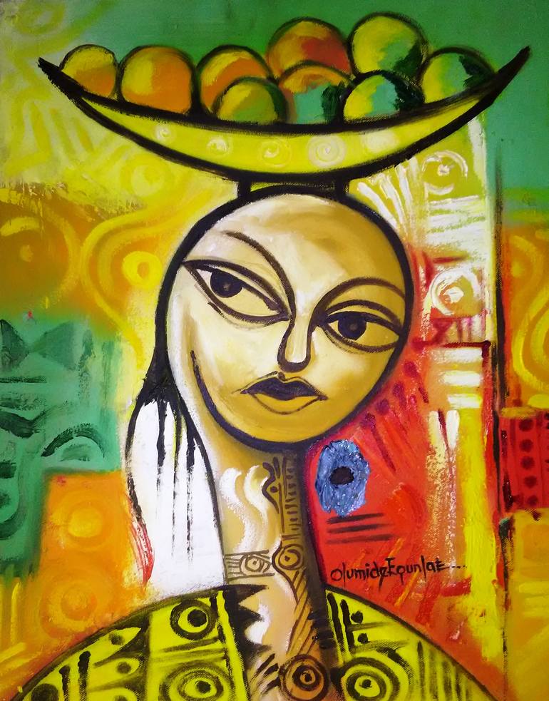 hawker Painting by OLUMIDE EGUNLAE | Saatchi Art