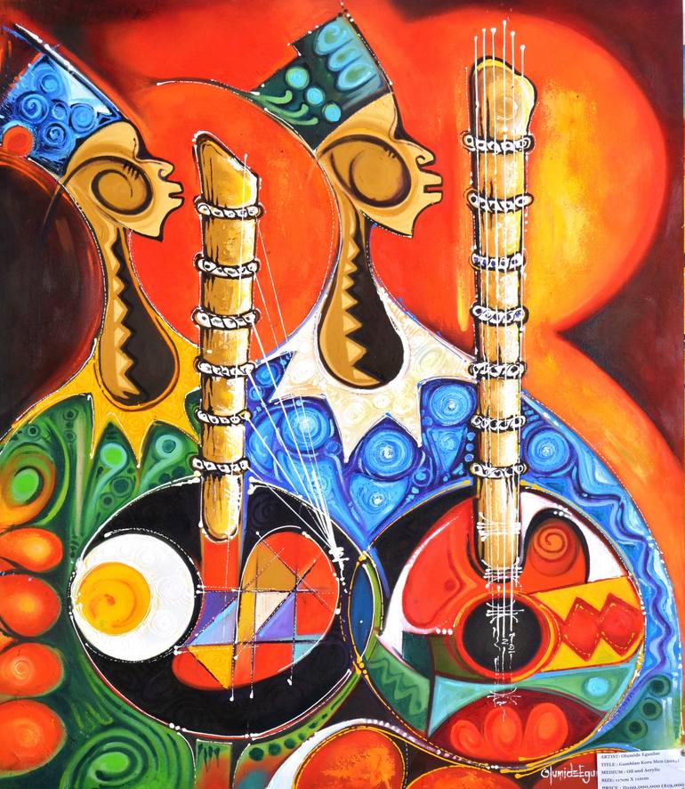 Kora Men 2 Painting by OLUMIDE EGUNLAE | Saatchi Art