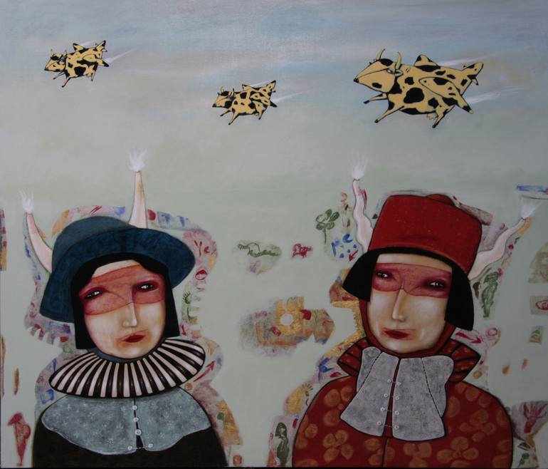 Giovanna and Juan Matiz Painting by Jean-Christian Knaff | Saatchi Art