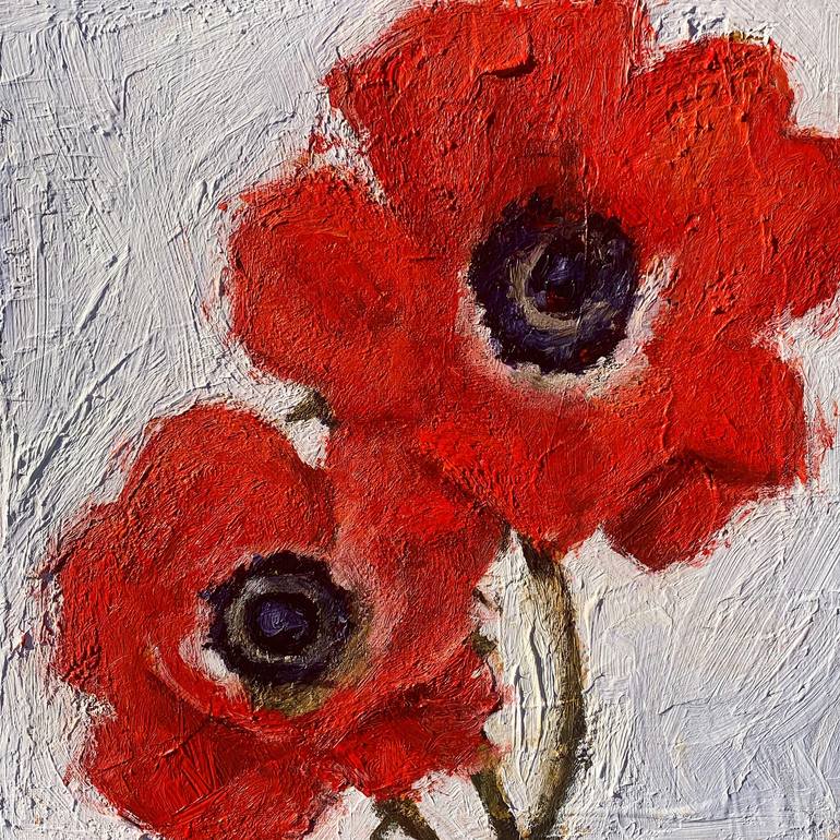 The Poppy Pair Painting by Nava Lundy | Saatchi Art
