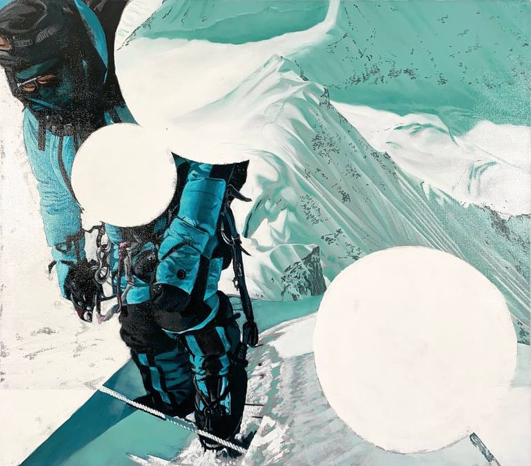 Depletion, snow ridge walking Painting by Alexander Heaton | Saatchi ...