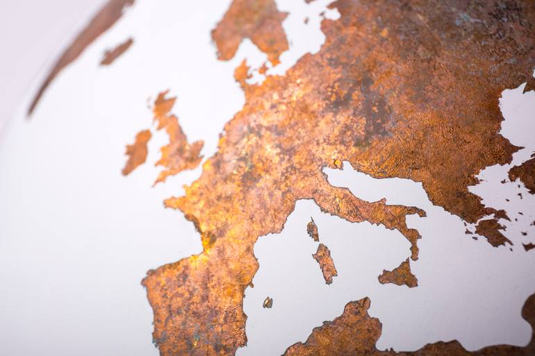 Gilded Copper Globe Sculpture by Luke Calder | Saatchi Art