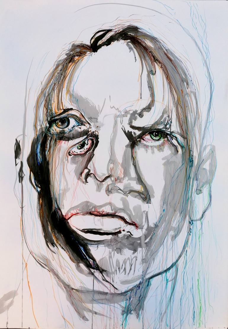 Face Floating Soul - String Theory 2 Drawing by christophe avella bagur ...