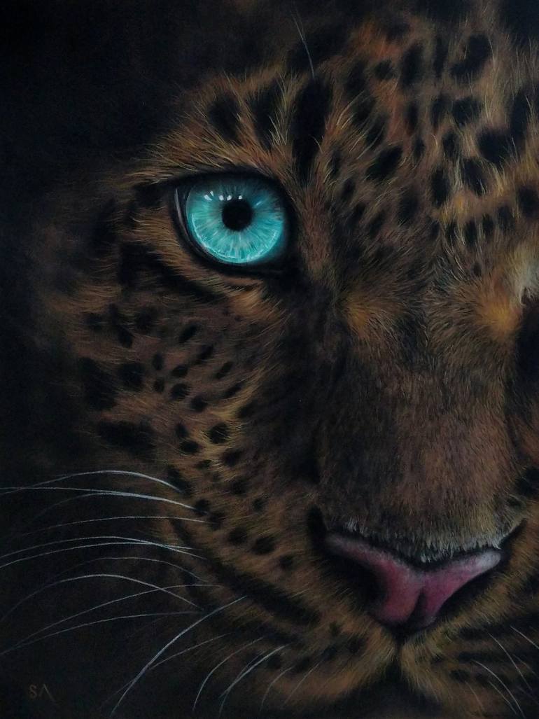 BIG CAT (Original Leopard painting) Drawing by Sean Afford | Saatchi Art