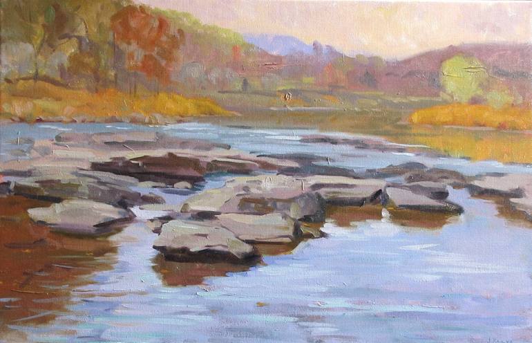 Overcast, Skinner's Falls Painting by Judith Reeve | Saatchi Art