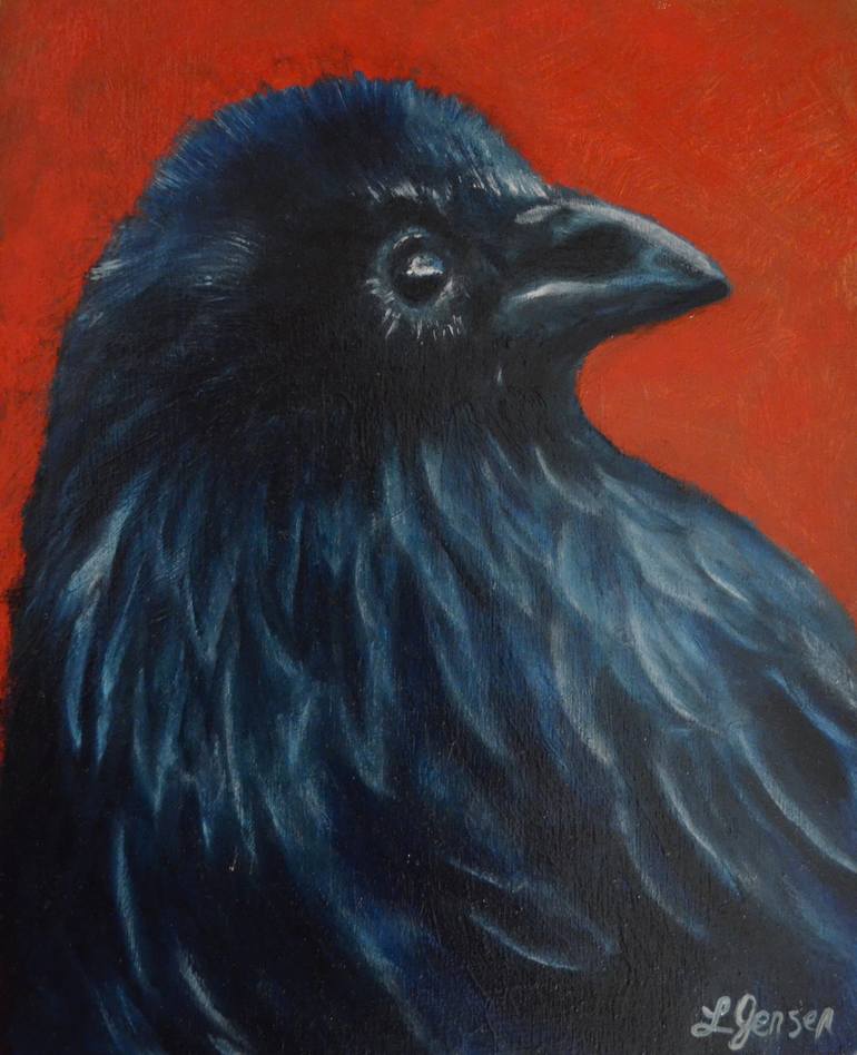 Raven Pose Painting by Laila Jensen | Saatchi Art