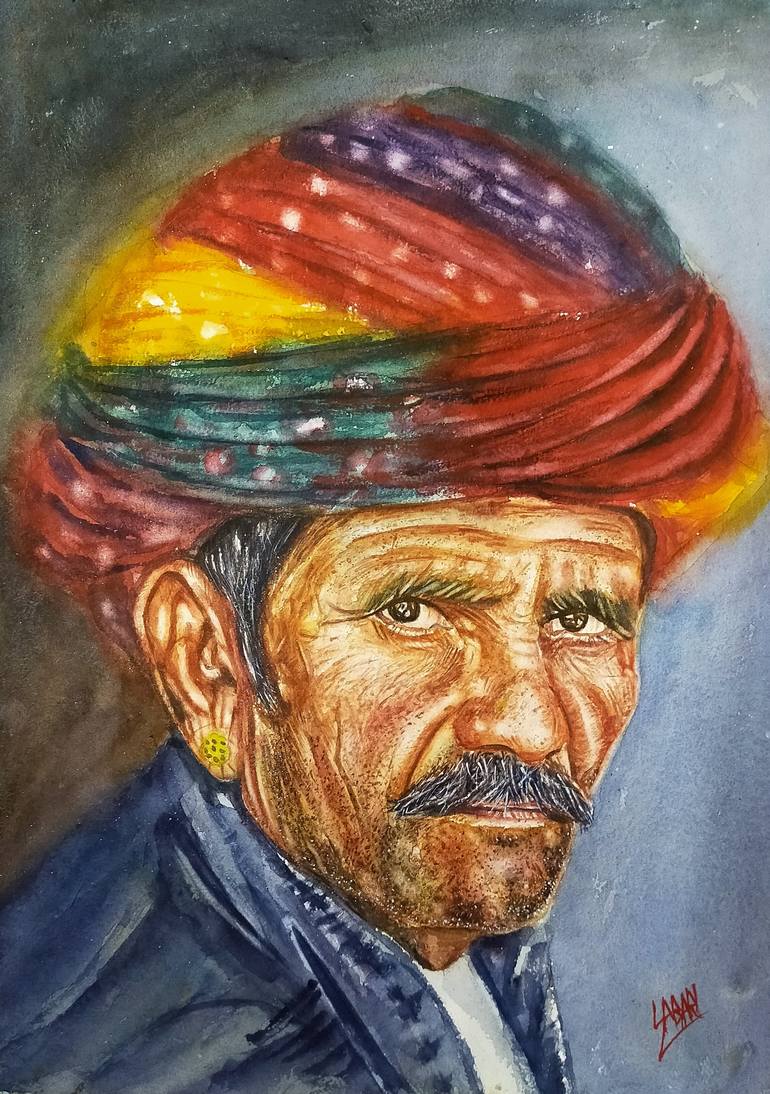 Men With Turban Painting by Sabari Girish | Saatchi Art