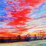 Sunset in Devon Drawing by Toby Moate | Saatchi Art