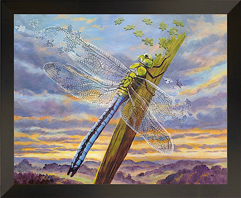 IN PIECES - DRAGONFLY Painting by Daniel Loveday | Saatchi Art