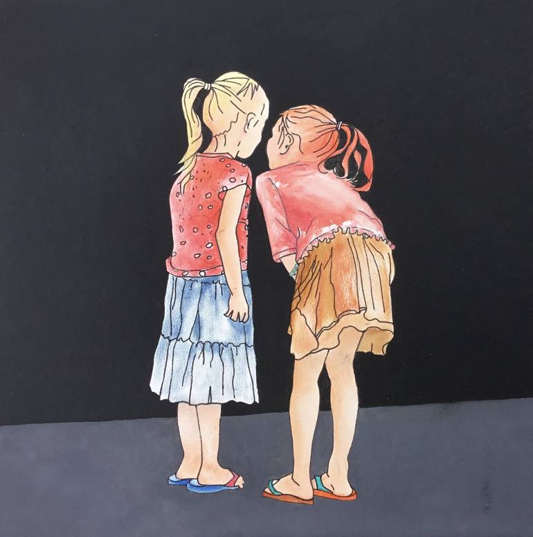 Sisters Painting by Anastazia David | Saatchi Art