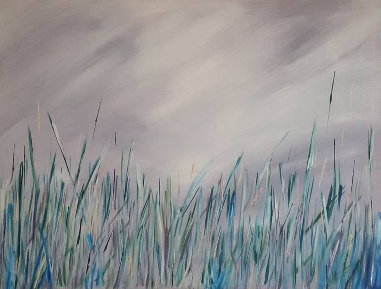 Blue Grass Painting by Monique J Dufour | Saatchi Art